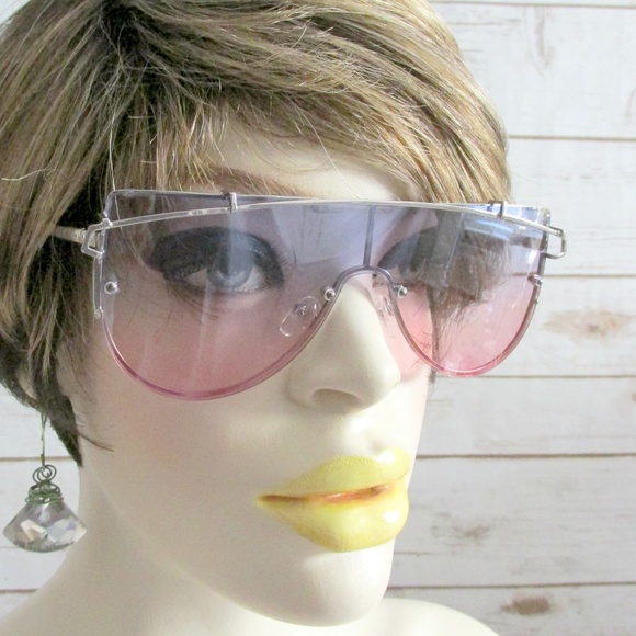 Citizen Republk | Accessories | Futuristic Blue Pink Oversized Shield Sunglasses | Poshmark